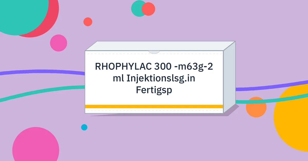 Symbolbild: Packung mit der Aufschrift RHOPHYLAC 300 -m63g-2 ml Injektionslsg.in Fertigsp (PZN 13654884) – Verfügbarkeit und Bezug in Apotheken in Frankfurt am Main