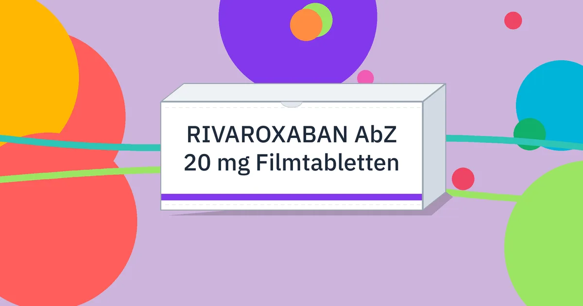 Symbolbild: Packung mit der Aufschrift RIVAROXABAN AbZ 20 mg Filmtabletten (PZN 18827102) – Verfügbarkeit und Bezug in Apotheken in Frankfurt am Main