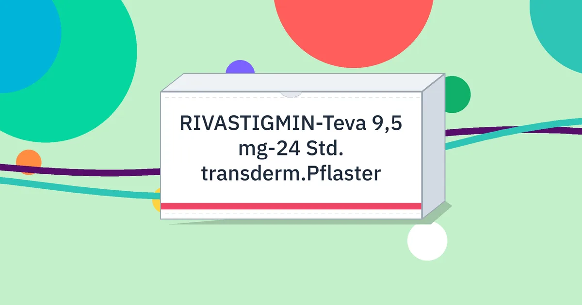 Symbolbild: Packung mit der Aufschrift RIVASTIGMIN-Teva 9,5 mg-24 Std. transderm.Pflaster (PZN 15735428) – Verfügbarkeit und Bezug in Apotheken in Frankfurt am Main