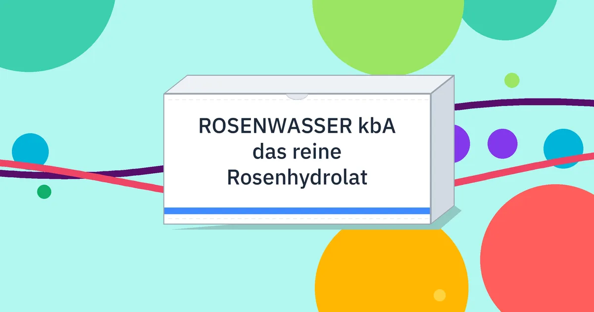 Symbolbild: Packung mit der Aufschrift ROSENWASSER kbA das reine Rosenhydrolat (PZN 09633965) – Verfügbarkeit und Bezug in Apotheken in Frankfurt am Main