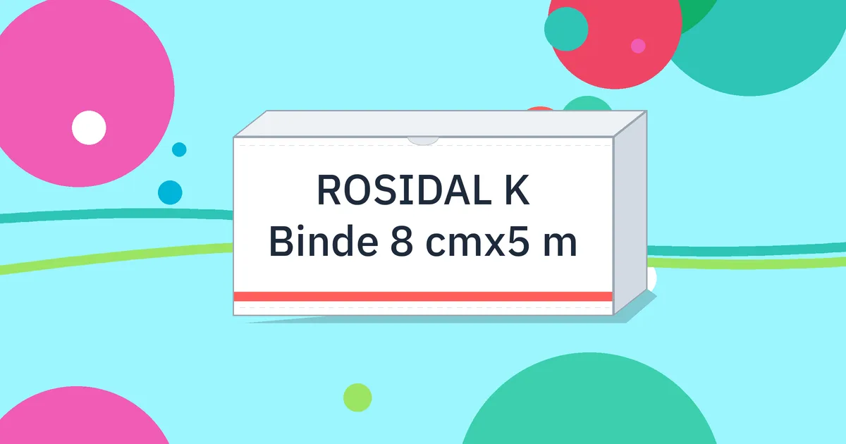 Symbolbild: Packung mit der Aufschrift ROSIDAL K Binde 8 cmx5 m (PZN 16906145) – Verfügbarkeit und Bezug in Apotheken in Frankfurt am Main