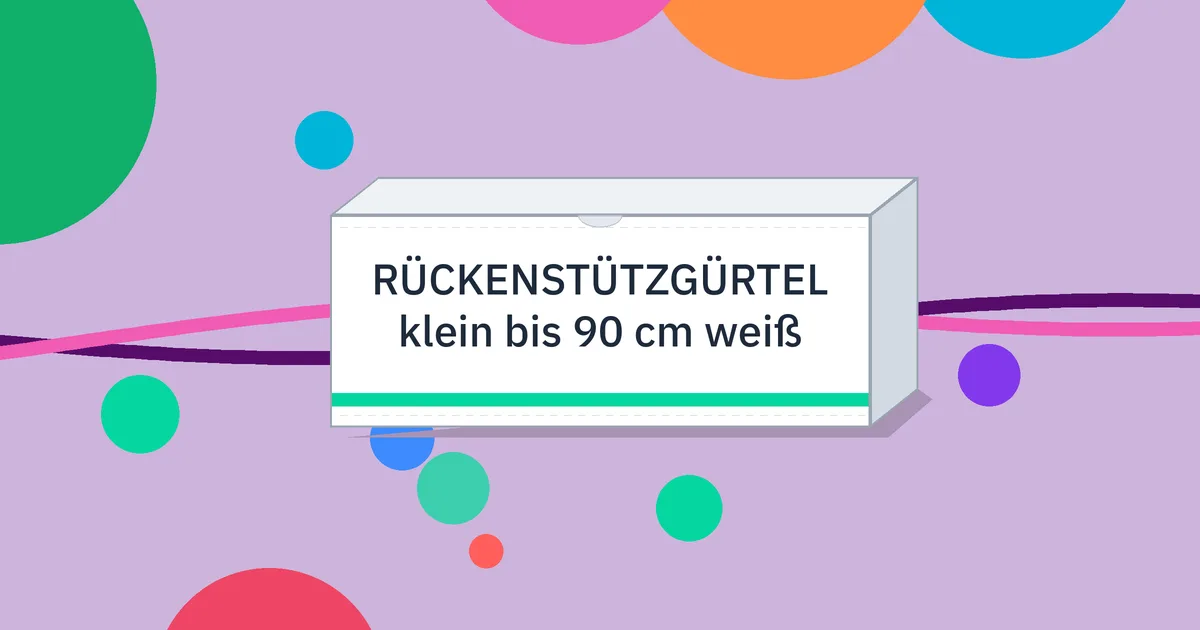 Symbolbild: Packung mit der Aufschrift RÜCKENSTÜTZGÜRTEL klein bis 90 cm weiß (PZN 10173150) – Verfügbarkeit und Bezug in Apotheken in Frankfurt am Main