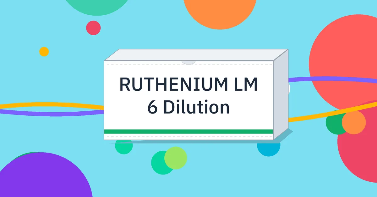 Symbolbild: Packung mit der Aufschrift RUTHENIUM LM 6 Dilution (PZN 13174078) – Verfügbarkeit und Bezug in Apotheken in Frankfurt am Main