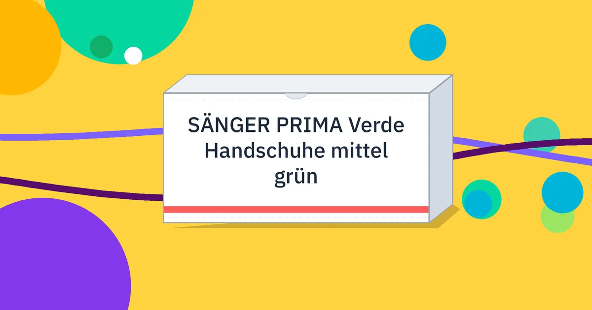 Symbolbild: Packung mit der Aufschrift SÄNGER PRIMA Verde Handschuhe mittel grün (PZN 00774463) – Verfügbarkeit und Bezug in Apotheken in Frankfurt am Main