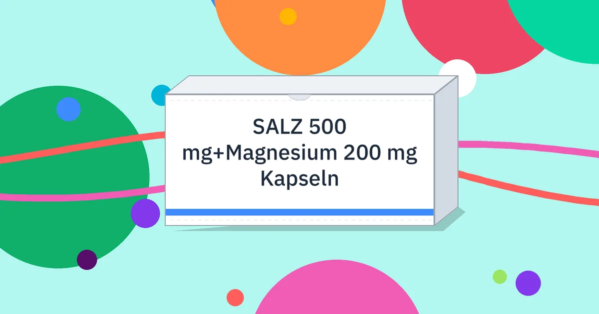 Symbolbild: Packung mit der Aufschrift SALZ 500 mg+Magnesium 200 mg Kapseln (PZN 14237674) – Verfügbarkeit und Bezug in Apotheken in Frankfurt am Main