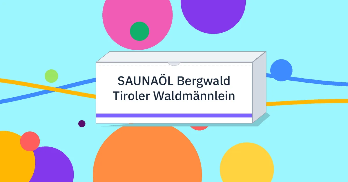 Symbolbild: Packung mit der Aufschrift SAUNAÖL Bergwald Tiroler Waldmännlein (PZN 05558965) – Verfügbarkeit und Bezug in Apotheken in Frankfurt am Main
