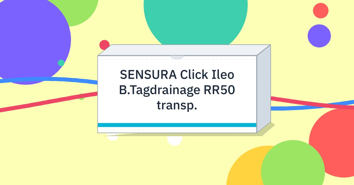 Symbolbild: Packung mit der Aufschrift SENSURA Click Ileo B.Tagdrainage RR50 transp. (PZN 07790838) – Verfügbarkeit und Bezug in Apotheken in Frankfurt am Main