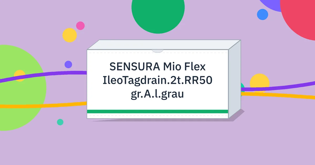 Symbolbild: Packung mit der Aufschrift SENSURA Mio Flex IleoTagdrain.2t.RR50 gr.A.l.grau (PZN 12615149) – Verfügbarkeit und Bezug in Apotheken in Frankfurt am Main