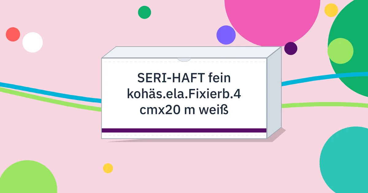 Symbolbild: Packung mit der Aufschrift SERI-HAFT fein kohäs.ela.Fixierb.4 cmx20 m weiß (PZN 19922771) – Verfügbarkeit und Bezug in Apotheken in Frankfurt am Main