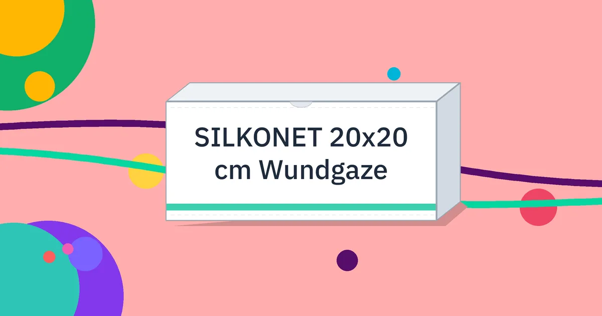 Symbolbild: Packung mit der Aufschrift SILKONET 20x20 cm Wundgaze (PZN 12897633) – Verfügbarkeit und Bezug in Apotheken in Frankfurt am Main