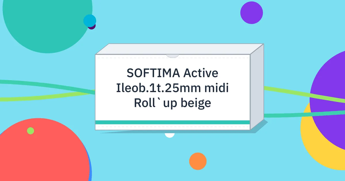 Symbolbild: Packung mit der Aufschrift SOFTIMA Active Ileob.1t.25mm midi Roll`up beige (PZN 09061865) – Verfügbarkeit und Bezug in Apotheken in Frankfurt am Main