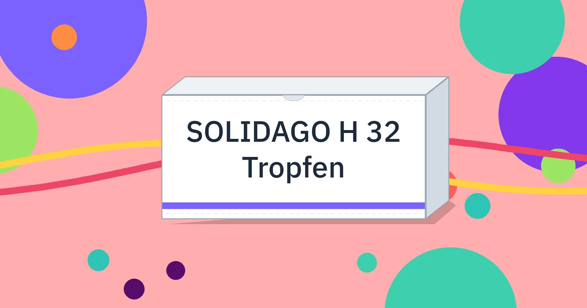 Symbolbild: Packung mit der Aufschrift SOLIDAGO H 32 Tropfen (PZN 01828126) – Verfügbarkeit und Bezug in Apotheken in Frankfurt am Main