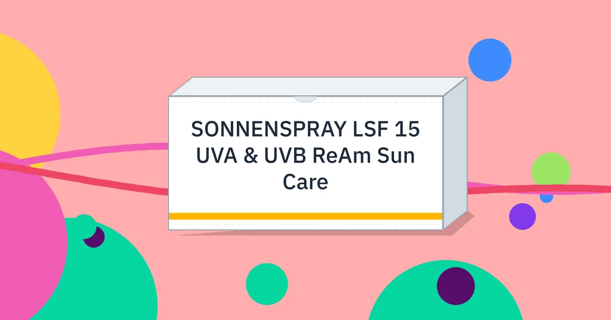 Symbolbild: Packung mit der Aufschrift SONNENSPRAY LSF 15 UVA & UVB ReAm Sun Care (PZN 10090441) – Verfügbarkeit und Bezug in Apotheken in Frankfurt am Main