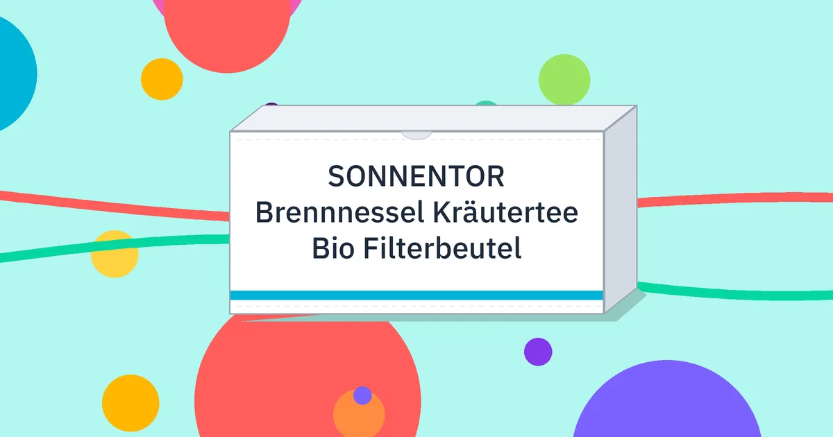 Symbolbild: Packung mit der Aufschrift SONNENTOR Brennnessel Kräutertee Bio Filterbeutel (PZN 18903518) – Verfügbarkeit und Bezug in Apotheken in Frankfurt am Main