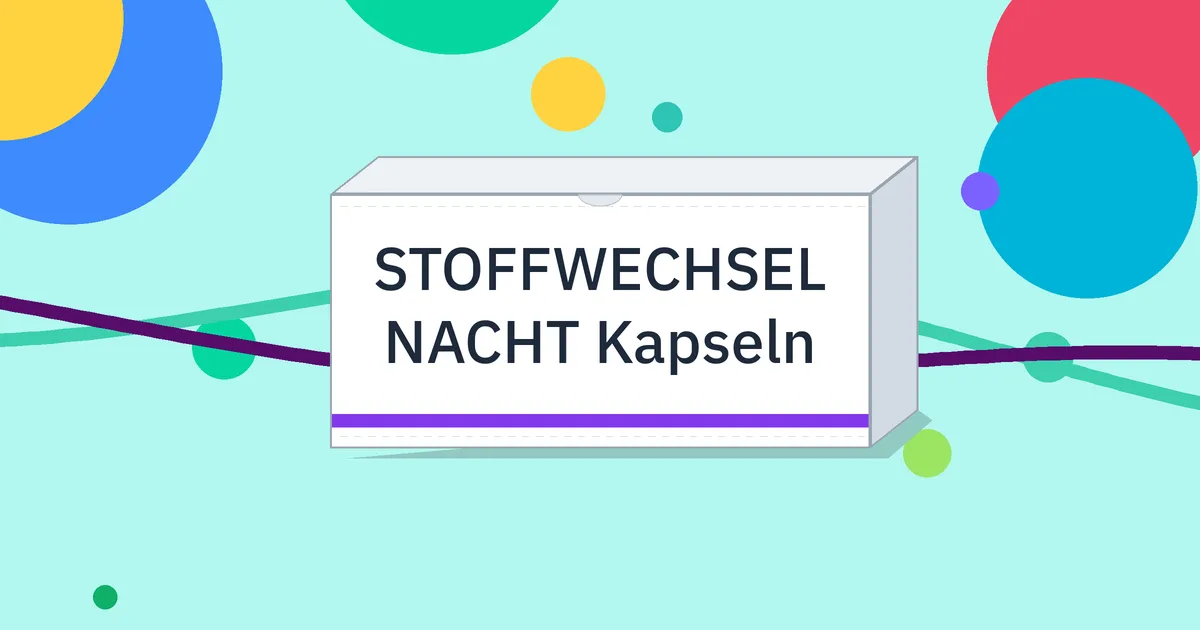 Symbolbild: Packung mit der Aufschrift STOFFWECHSEL NACHT Kapseln (PZN 18666604) – Verfügbarkeit und Bezug in Apotheken in Frankfurt am Main