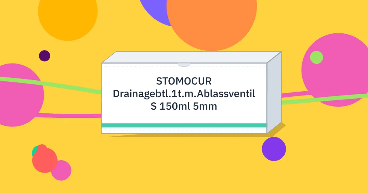 Symbolbild: Packung mit der Aufschrift STOMOCUR Drainagebtl.1t.m.Ablassventil S 150ml 5mm (PZN 18239233) – Verfügbarkeit und Bezug in Apotheken in Frankfurt am Main
