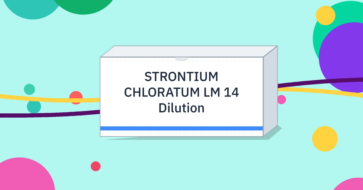 Symbolbild: Packung mit der Aufschrift STRONTIUM CHLORATUM LM 14 Dilution (PZN 13203561) – Verfügbarkeit und Bezug in Apotheken in Frankfurt am Main