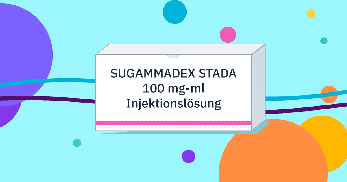 Symbolbild: Packung mit der Aufschrift SUGAMMADEX STADA 100 mg-ml Injektionslösung (PZN 17997552) – Verfügbarkeit und Bezug in Apotheken in Frankfurt am Main
