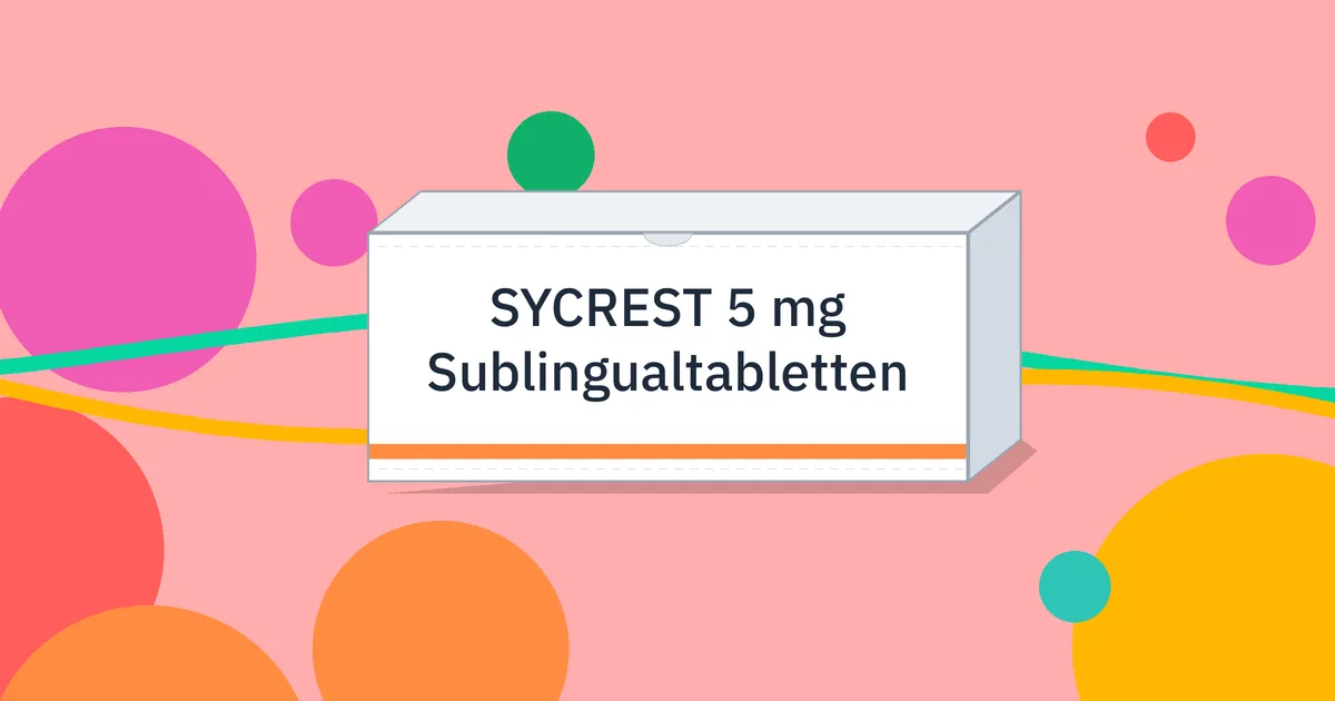 Symbolbild: Packung mit der Aufschrift SYCREST 5 mg Sublingualtabletten (PZN 09628421) – Verfügbarkeit und Bezug in Apotheken in Frankfurt am Main