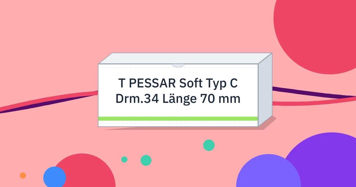Symbolbild: Packung mit der Aufschrift T PESSAR Soft Typ C Drm.34 Länge 70 mm (PZN 10251298) – Verfügbarkeit und Bezug in Apotheken in Frankfurt am Main