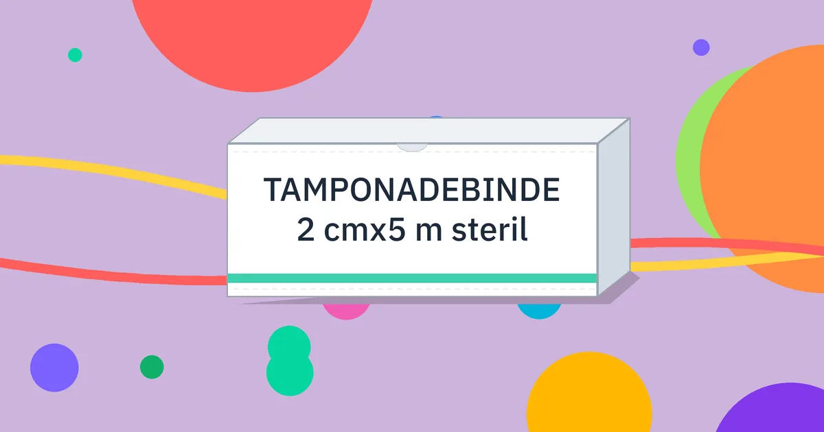 Symbolbild: Packung mit der Aufschrift TAMPONADEBINDE 2 cmx5 m steril (PZN 01720937) – Verfügbarkeit und Bezug in Apotheken in Frankfurt am Main