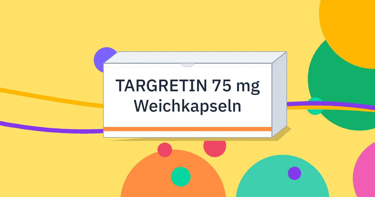 Symbolbild: Packung mit der Aufschrift TARGRETIN 75 mg Weichkapseln (PZN 18121477) – Verfügbarkeit und Bezug in Apotheken in Frankfurt am Main