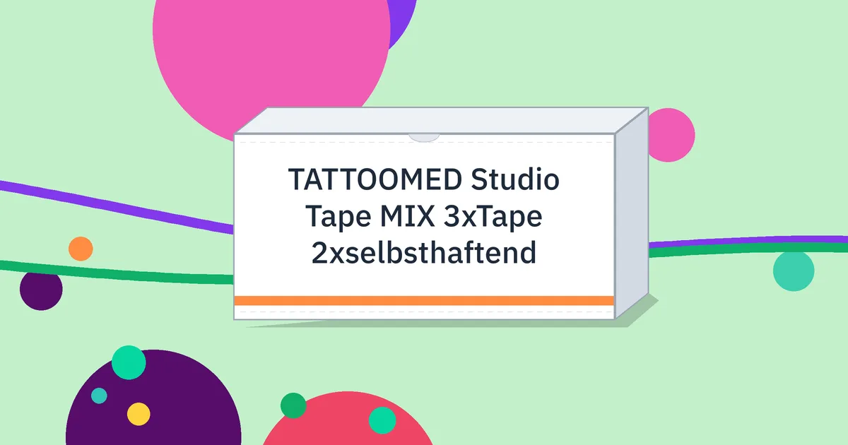 Symbolbild: Packung mit der Aufschrift TATTOOMED Studio Tape MIX 3xTape 2xselbsthaftend (PZN 19291419) – Verfügbarkeit und Bezug in Apotheken in Frankfurt am Main