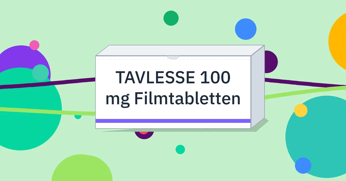 Symbolbild: Packung mit der Aufschrift TAVLESSE 100 mg Filmtabletten (PZN 20641333) – Verfügbarkeit und Bezug in Apotheken in Frankfurt am Main