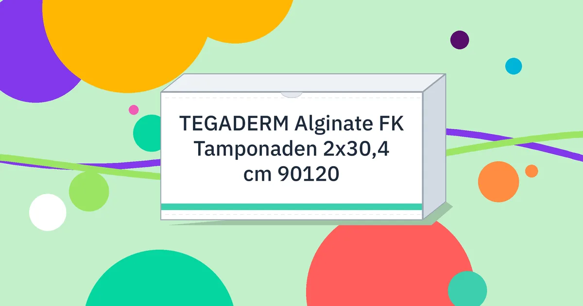 Symbolbild: Packung mit der Aufschrift TEGADERM Alginate FK Tamponaden 2x30,4 cm 90120 (PZN 06916869) – Verfügbarkeit und Bezug in Apotheken in Frankfurt am Main