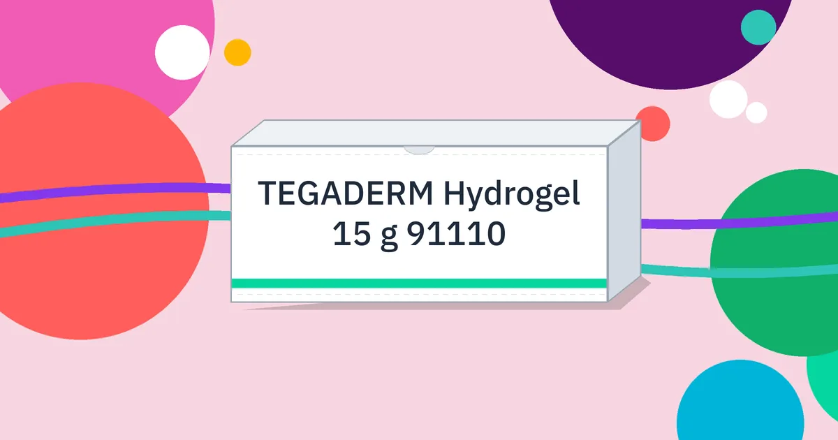 Symbolbild: Packung mit der Aufschrift TEGADERM Hydrogel 15 g 91110 (PZN 09008109) – Verfügbarkeit und Bezug in Apotheken in Frankfurt am Main