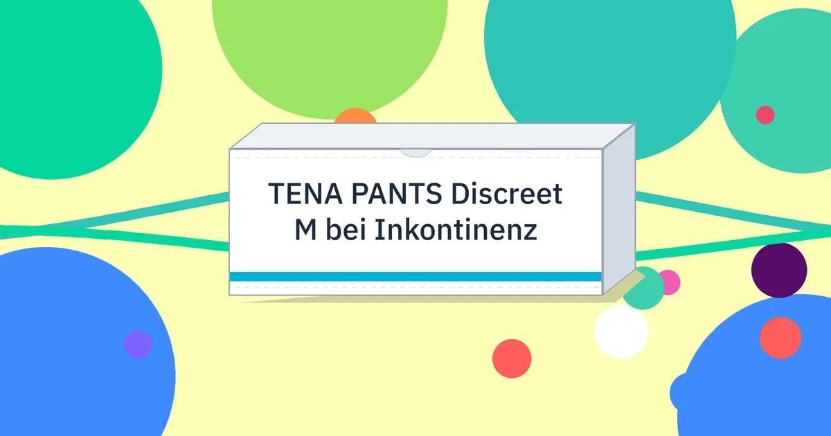 Symbolbild: Packung mit der Aufschrift TENA PANTS Discreet M bei Inkontinenz (PZN 01866871) – Verfügbarkeit und Bezug in Apotheken in Frankfurt am Main
