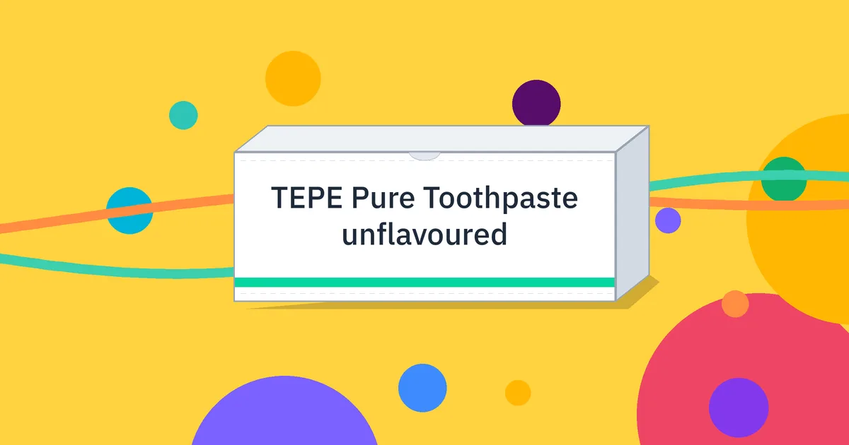 Symbolbild: Packung mit der Aufschrift TEPE Pure Toothpaste unflavoured (PZN 18250217) – Verfügbarkeit und Bezug in Apotheken in Frankfurt am Main