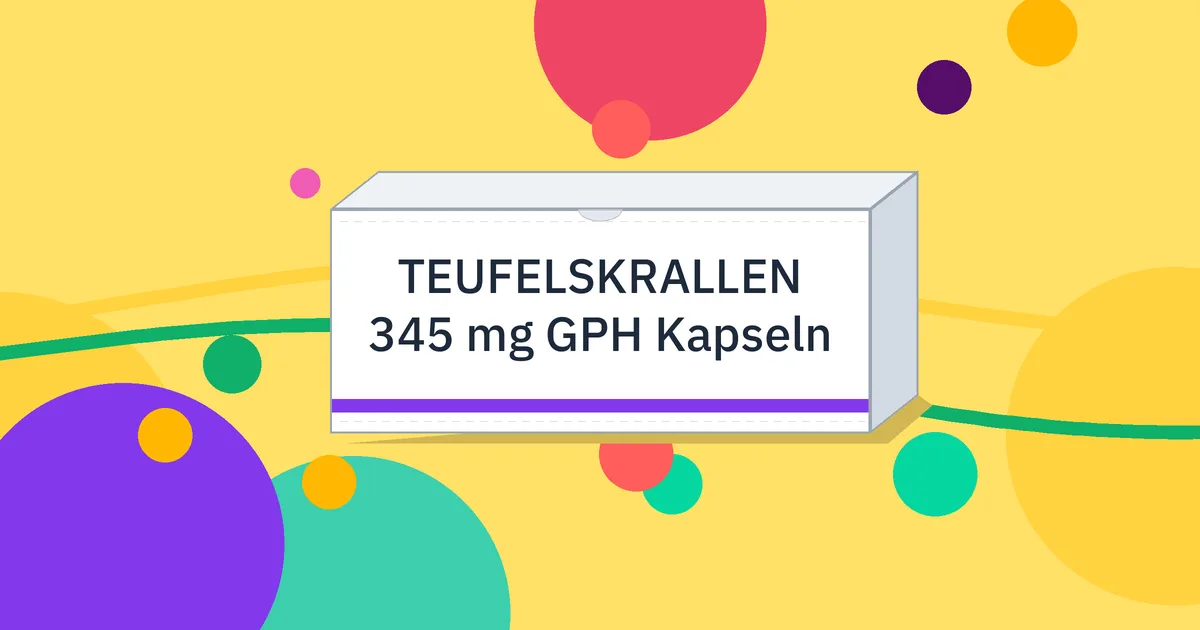 Symbolbild: Packung mit der Aufschrift TEUFELSKRALLEN 345 mg GPH Kapseln (PZN 12539520) – Verfügbarkeit und Bezug in Apotheken in Frankfurt am Main
