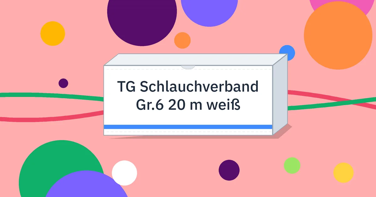 Symbolbild: Packung mit der Aufschrift TG Schlauchverband Gr.6 20 m weiß (PZN 18374646) – Verfügbarkeit und Bezug in Apotheken in Frankfurt am Main