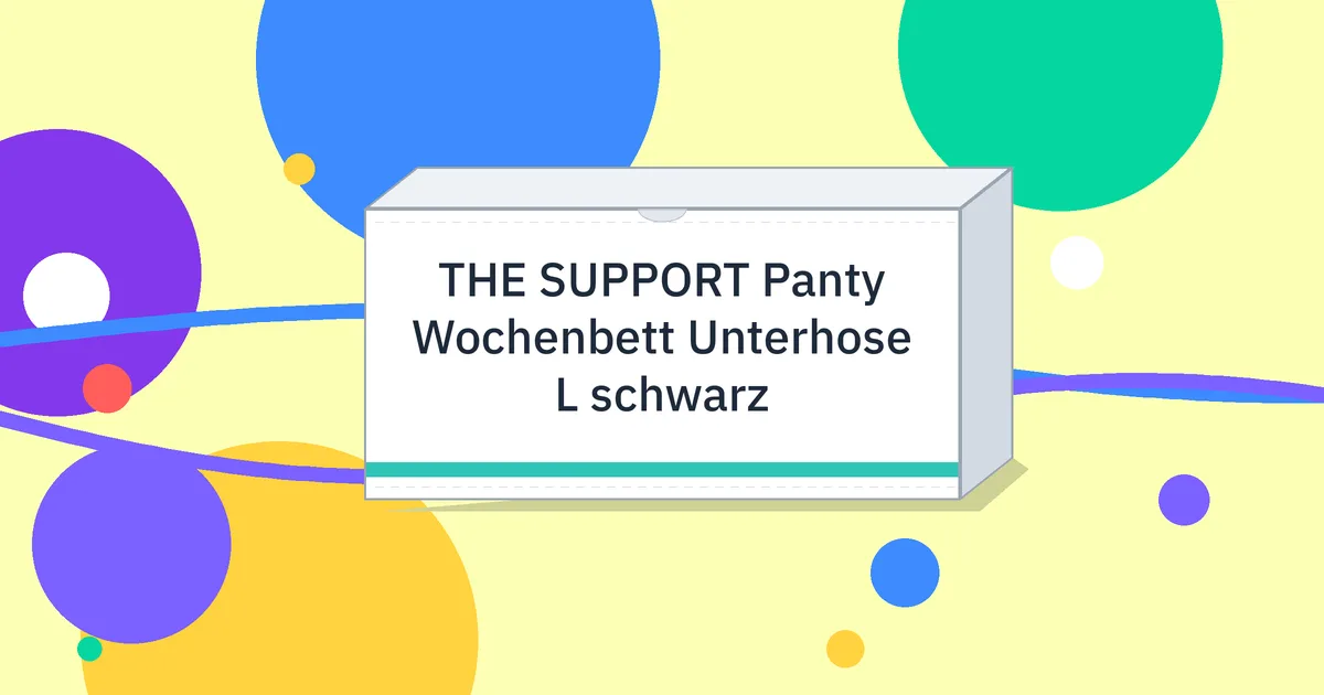Symbolbild: Packung mit der Aufschrift THE SUPPORT Panty Wochenbett Unterhose L schwarz (PZN 19706234) – Verfügbarkeit und Bezug in Apotheken in Frankfurt am Main