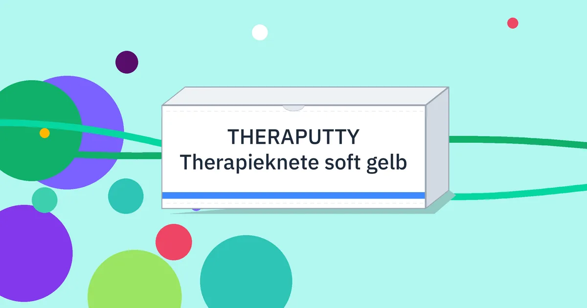 Symbolbild: Packung mit der Aufschrift THERAPUTTY Therapieknete soft gelb (PZN 13712452) – Verfügbarkeit und Bezug in Apotheken in Frankfurt am Main