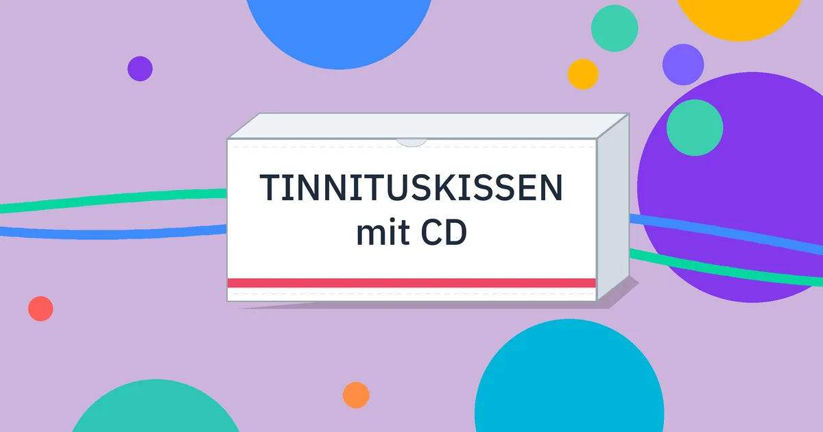Symbolbild: Packung mit der Aufschrift TINNITUSKISSEN mit CD (PZN 00696243) – Verfügbarkeit und Bezug in Apotheken in Frankfurt am Main
