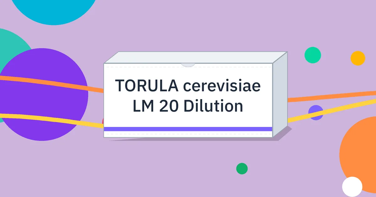 Symbolbild: Packung mit der Aufschrift TORULA cerevisiae LM 20 Dilution (PZN 13225829) – Verfügbarkeit und Bezug in Apotheken in Frankfurt am Main