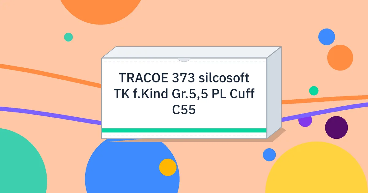 Symbolbild: Packung mit der Aufschrift TRACOE 373 silcosoft TK f.Kind Gr.5,5 PL Cuff C55 (PZN 14317597) – Verfügbarkeit und Bezug in Apotheken in Frankfurt am Main