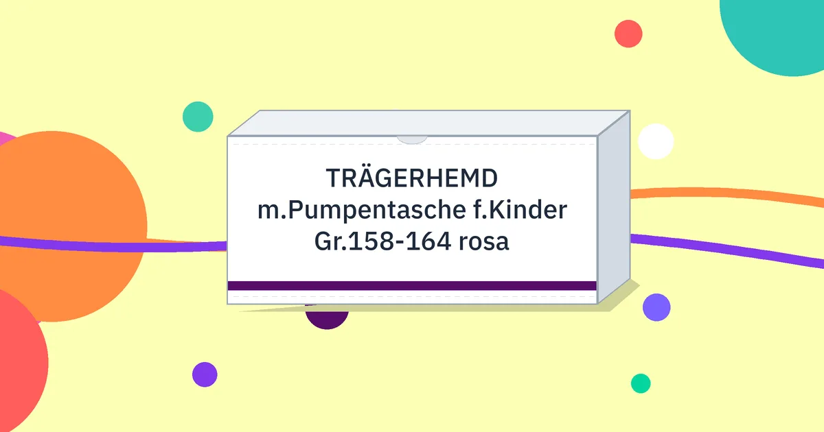 Symbolbild: Packung mit der Aufschrift TRÄGERHEMD m.Pumpentasche f.Kinder Gr.158-164 rosa (PZN 11553050) – Verfügbarkeit und Bezug in Apotheken in Frankfurt am Main