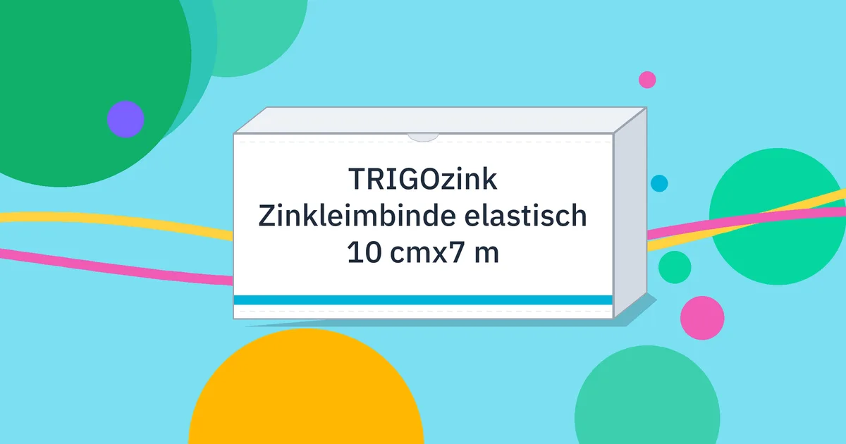 Symbolbild: Packung mit der Aufschrift TRIGOzink Zinkleimbinde elastisch 10 cmx7 m (PZN 09945541) – Verfügbarkeit und Bezug in Apotheken in Frankfurt am Main