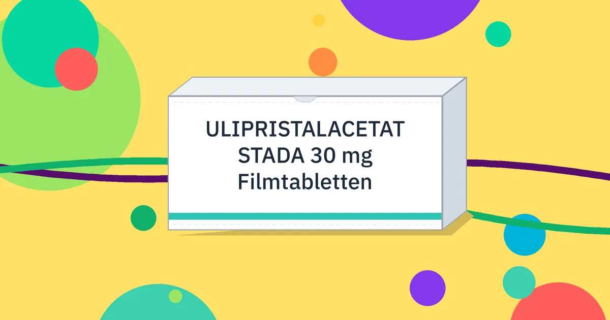 Symbolbild: Packung mit der Aufschrift ULIPRISTALACETAT STADA 30 mg Filmtabletten (PZN 17542805) – Verfügbarkeit und Bezug in Apotheken in Frankfurt am Main