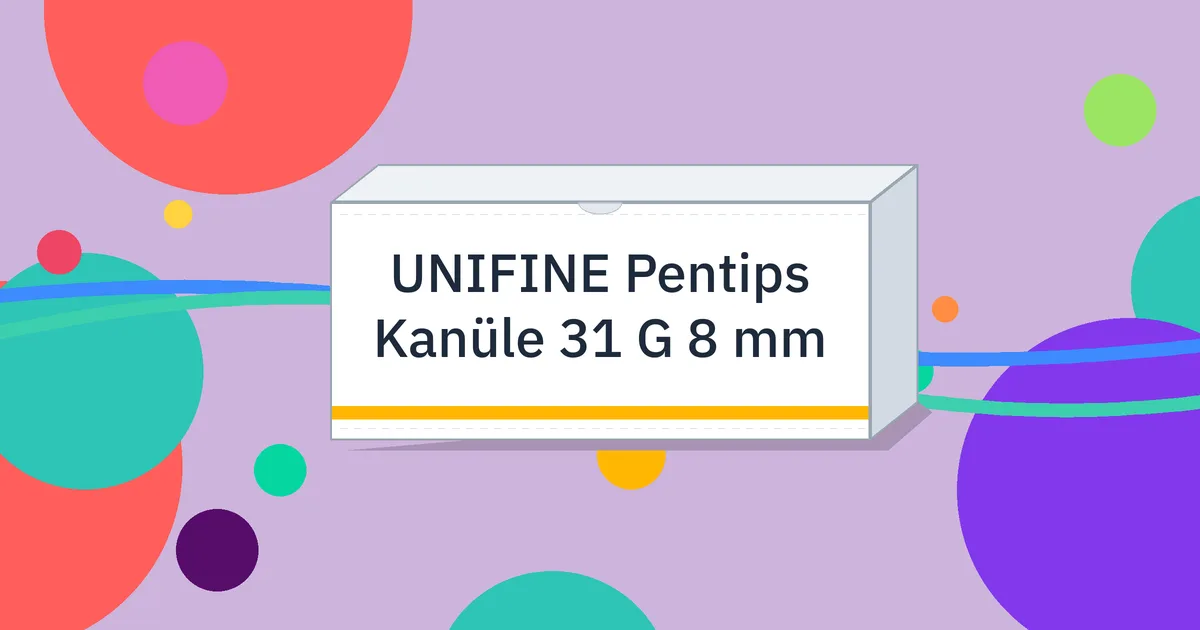 Symbolbild: Packung mit der Aufschrift UNIFINE Pentips Kanüle 31 G 8 mm (PZN 01628166) – Verfügbarkeit und Bezug in Apotheken in Frankfurt am Main
