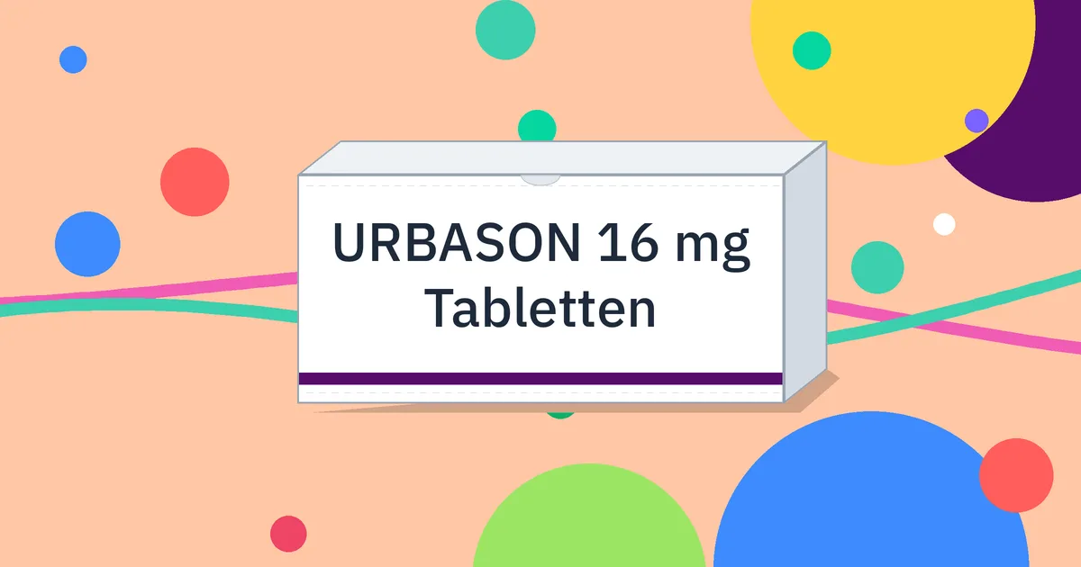 Symbolbild: Packung mit der Aufschrift URBASON 16 mg Tabletten (PZN 01971361) – Verfügbarkeit und Bezug in Apotheken in Frankfurt am Main