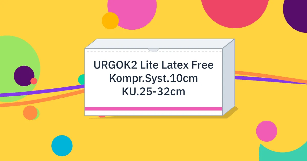 Symbolbild: Packung mit der Aufschrift URGOK2 Lite Latex Free Kompr.Syst.10cm KU.25-32cm (PZN 02428239) – Verfügbarkeit und Bezug in Apotheken in Frankfurt am Main