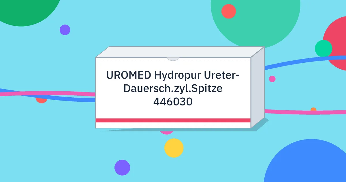 Symbolbild: Packung mit der Aufschrift UROMED Hydropur Ureter-Dauersch.zyl.Spitze 446030 (PZN 11371722) – Verfügbarkeit und Bezug in Apotheken in Frankfurt am Main