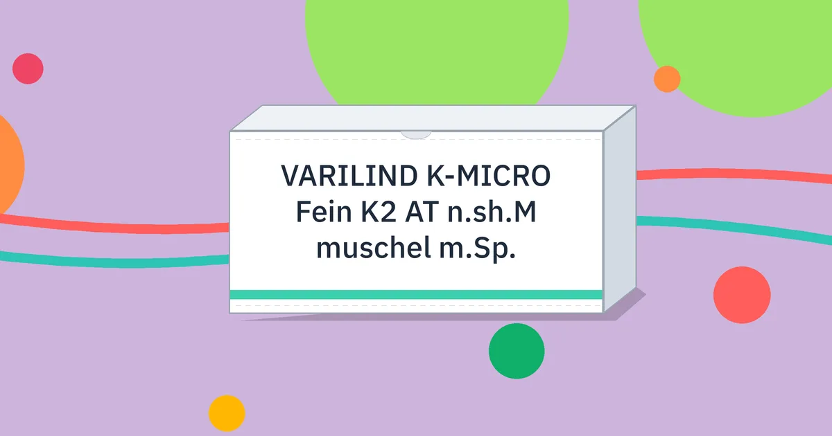 Symbolbild: Packung mit der Aufschrift VARILIND K-MICRO Fein K2 AT n.sh.M muschel m.Sp. (PZN 20554031) – Verfügbarkeit und Bezug in Apotheken in Frankfurt am Main