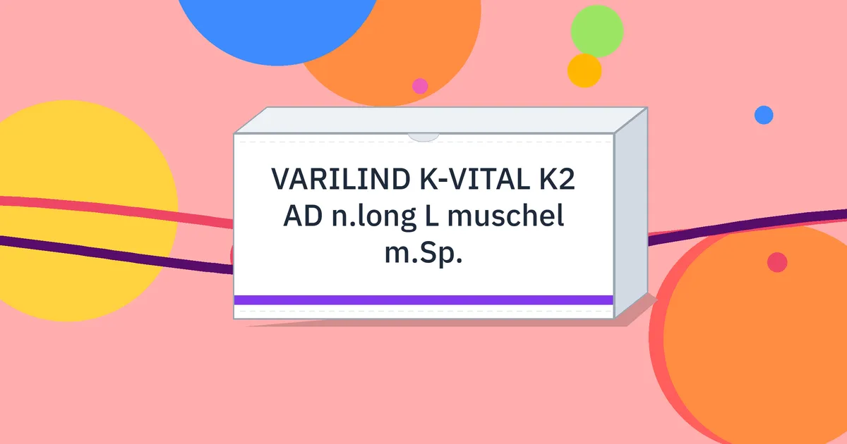 Symbolbild: Packung mit der Aufschrift VARILIND K-VITAL K2 AD n.long L muschel m.Sp. (PZN 20568582) – Verfügbarkeit und Bezug in Apotheken in Frankfurt am Main