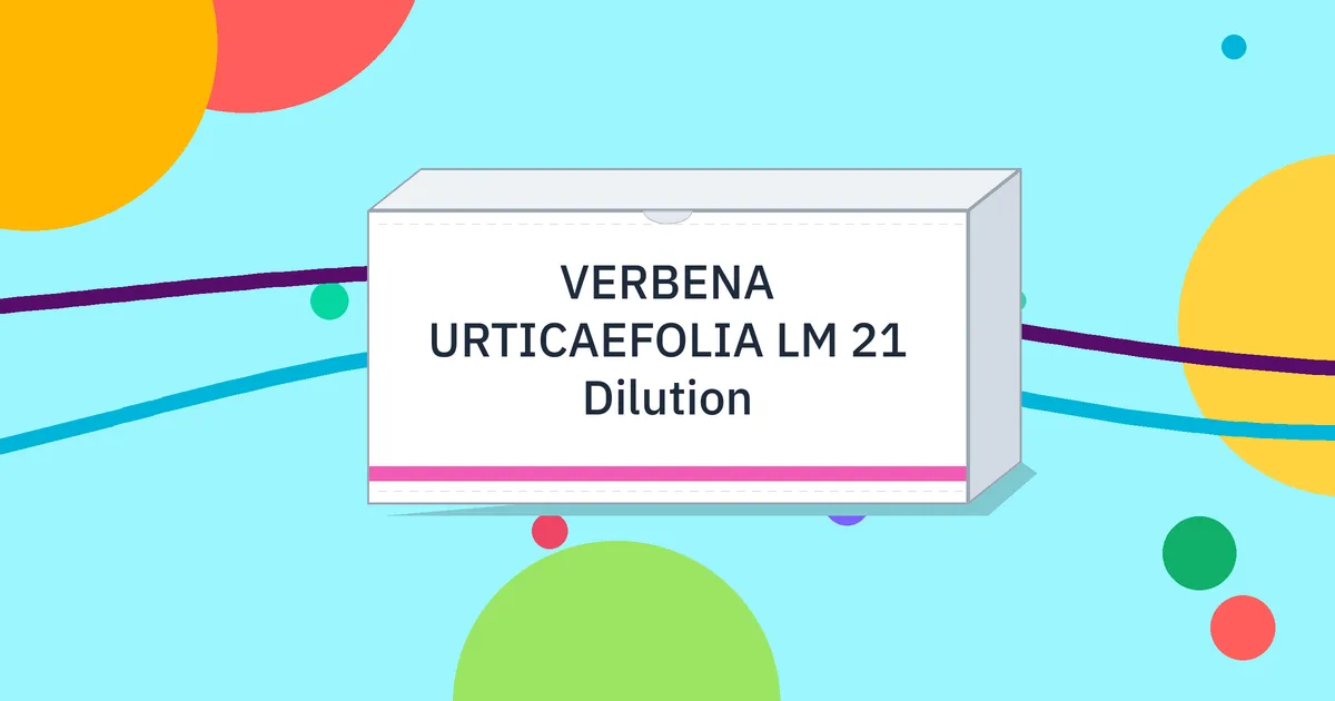 Symbolbild: Packung mit der Aufschrift VERBENA URTICAEFOLIA LM 21 Dilution (PZN 13268224) – Verfügbarkeit und Bezug in Apotheken in Frankfurt am Main