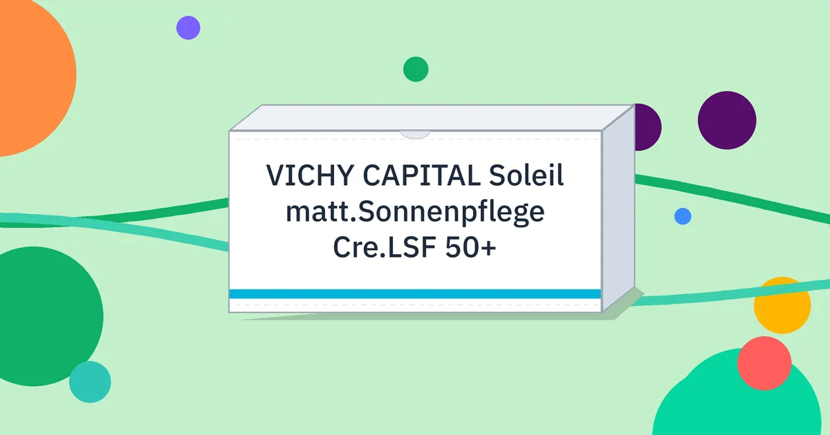 Symbolbild: Packung mit der Aufschrift VICHY CAPITAL Soleil matt.Sonnenpflege Cre.LSF 50+ (PZN 15881495) – Verfügbarkeit und Bezug in Apotheken in Frankfurt am Main